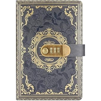 TuoYi Refillable Journal with Lock Diary Organizer with Pen, Vintage Faux Leather A5 College ...