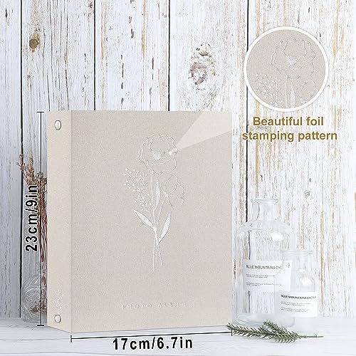 Lanpn Photo Albums A5 50 Photos, Linen Cover Acid Free Pocket Photo ...