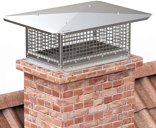 Amazon.com: VEVOR Chimney Cap, 13" x 21" Flue Caps, 304 Stainless Steel ...