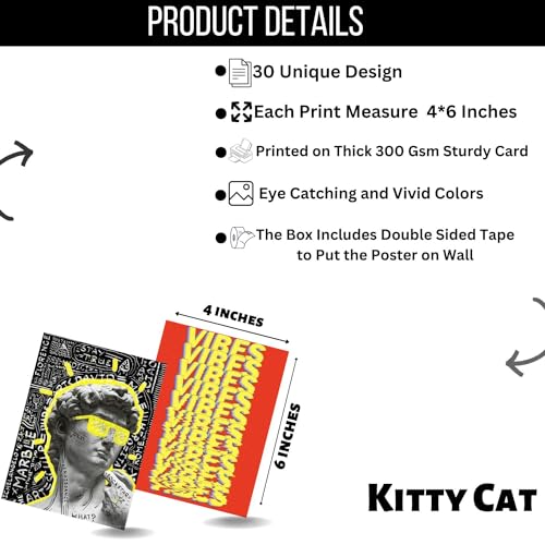 Kitty Cat Hypebeast Aesthetic Wall Collage Kit || 30 Unique Poster Set ...