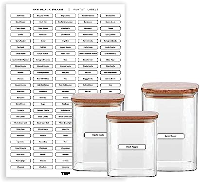 The Black Frame Waterproof Vinyl Pantry Labels to Organize ...