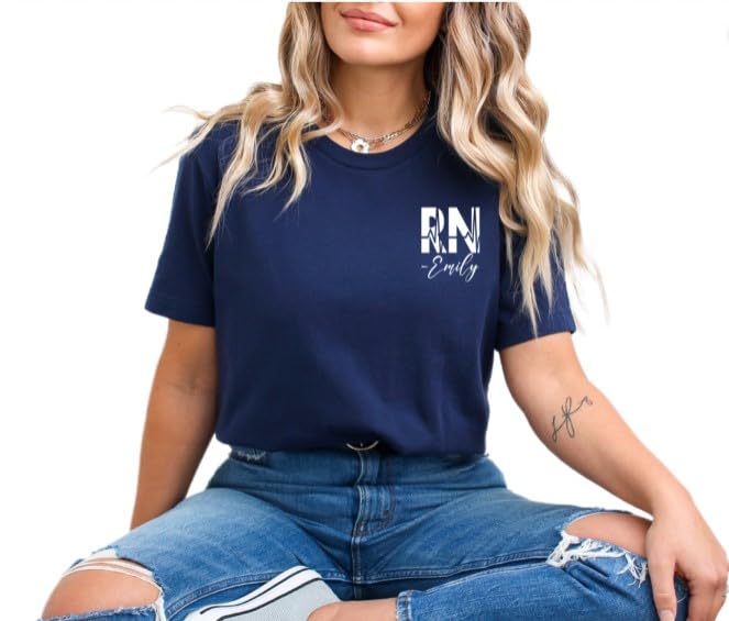 Amazon.com: Rn Registered Nurse shirt Personalized RN shirt Gift for ...