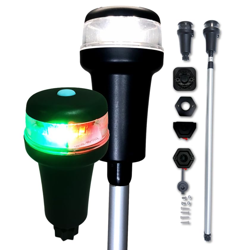 Amazon.com: Pactrade Marine Black Housing Navigation Light Surface ...