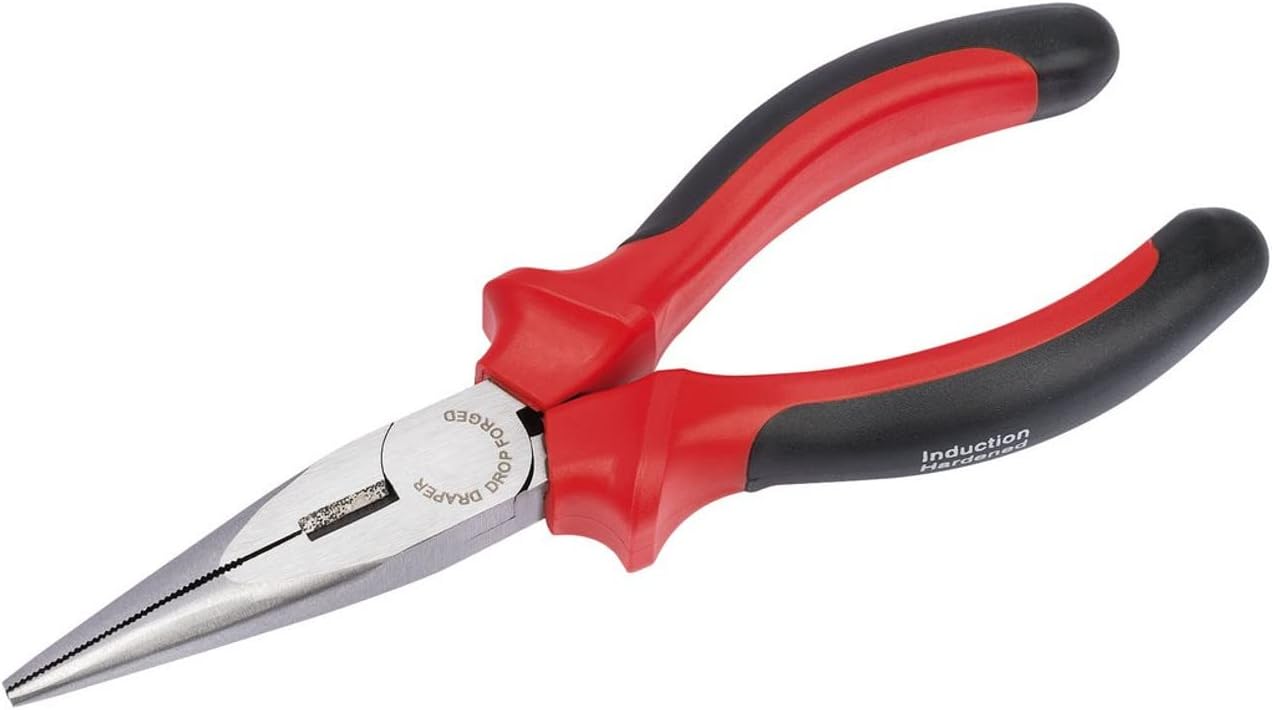 Draper RedlineLong Nose Pliers | Heavy Duty Pliers with Soft Grip ...