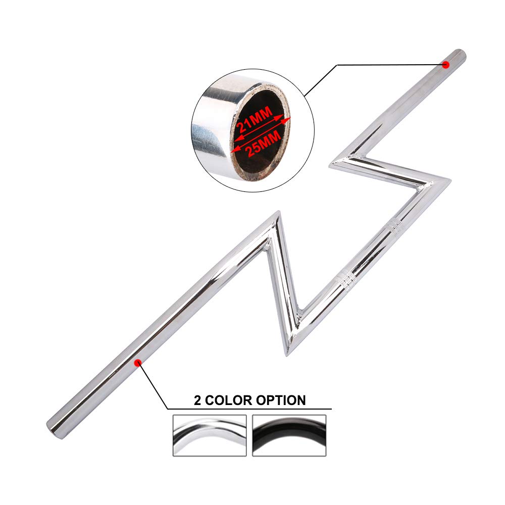 Parts Motorcycle 1 inch Drag Handlebar Z Bar Chrome Universal 25mm Hand ...