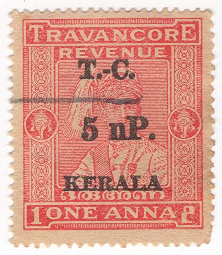 Mahaphilla ~ India Princely State Travancore Kerala Overprint 5NP on ...