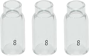 RIVERWELD TIG Glass Cups Clear Quartz Nozzle 54N14 8# 1/2" 12.5mm, 54NQ ...