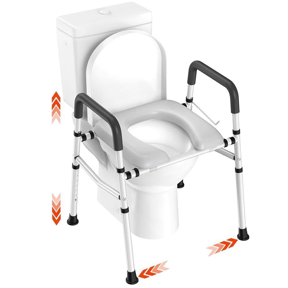 Amazon.com: WAYES Raised Toilet Seat with Handles, Toilet Seat Riser ...