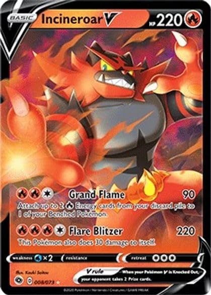Pokemon – Incineroar V 008/073 - Champion's Path – Ultra Rare – Holo ...