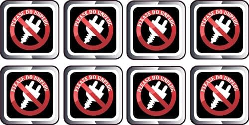 Amazon.com: StickerTalk Please Do Not Unplug Stickers, 1 Sheet of 8 ...