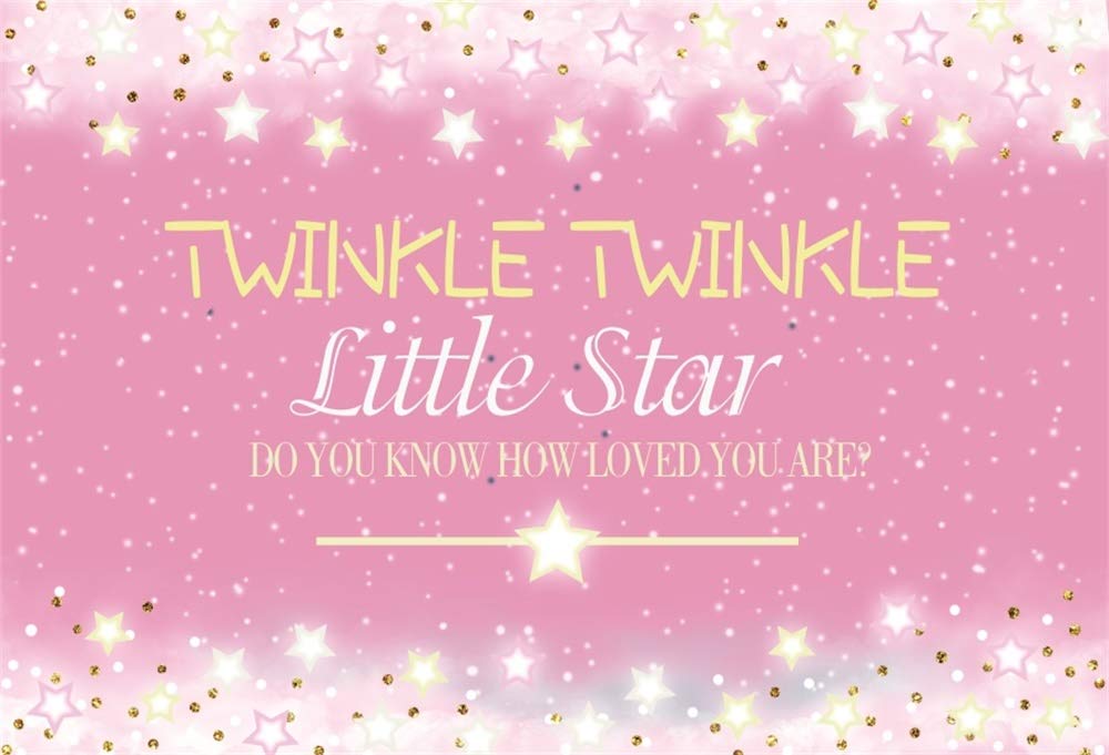 Buy Twinkle Twinkle Little Star Pink Backdrop Baby Shower 7x5ft Pink ...