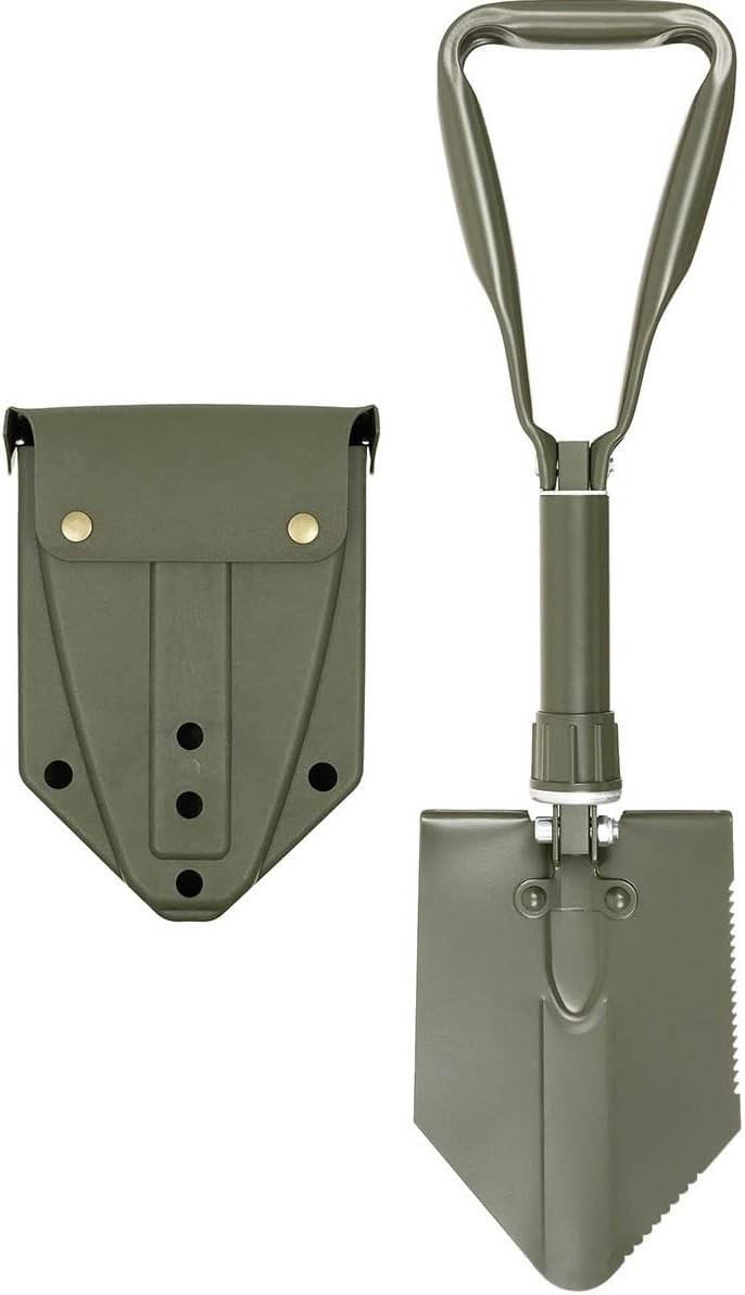 BW Folding Spade 3-Piece Olive Field Spade with Hard Case and Belt Loop ...