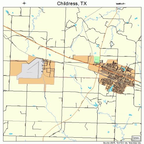 Large Street & Road Map of Childress, Texas TX - Printed poster size ...