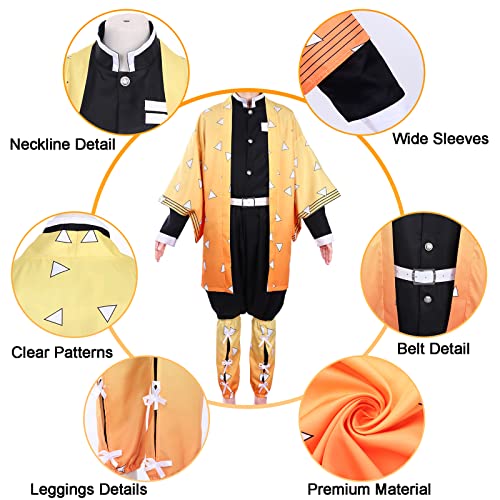 Amycute Zenitsu Cosplay Kids Adults Demon Slayer Zenitsu Costume ...