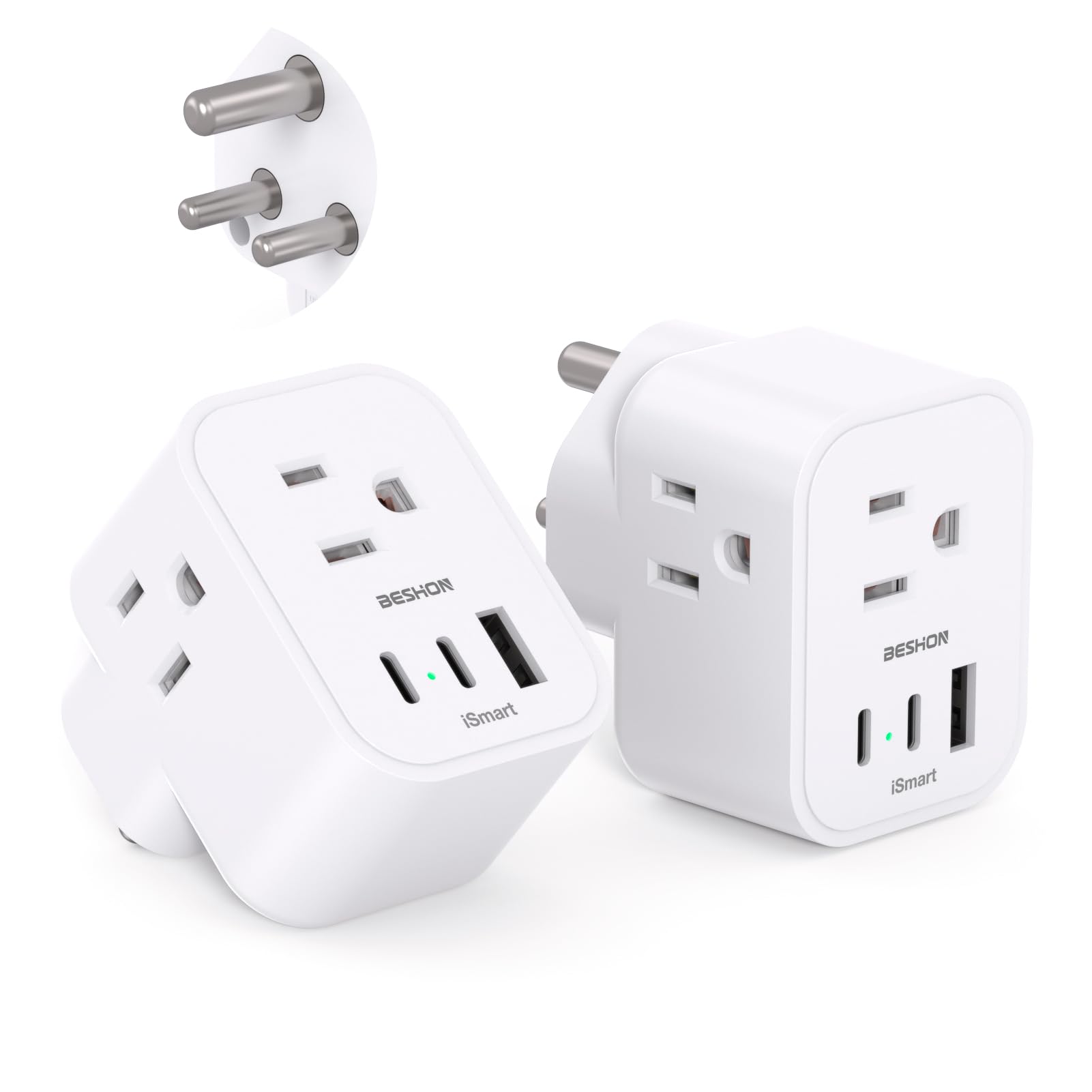 Snapklik.com : 2 Pack US To India Plug Adapter, Type D Travel Plug