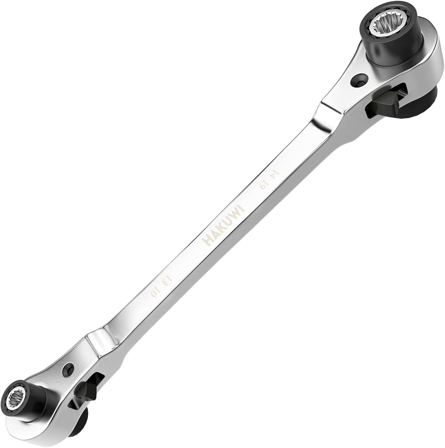 HAKUWI 8 in 1 Ratchet Wrench, Chrome Vanadium Steel, 280mm Long, 530g Weight, 8 Sizes Compatible ...