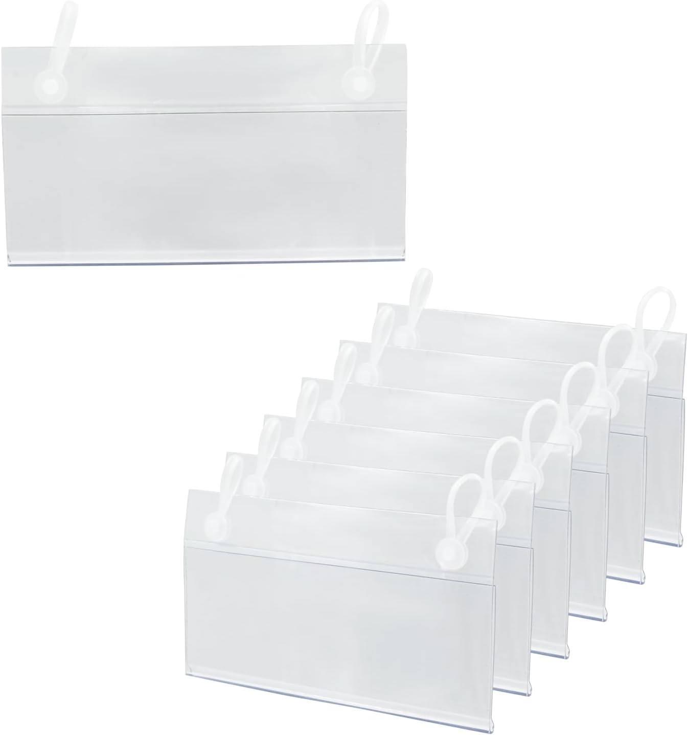 Amazon.com : Litoexpe 20 Pcs Clear Plastic Label Holders Clip On ...