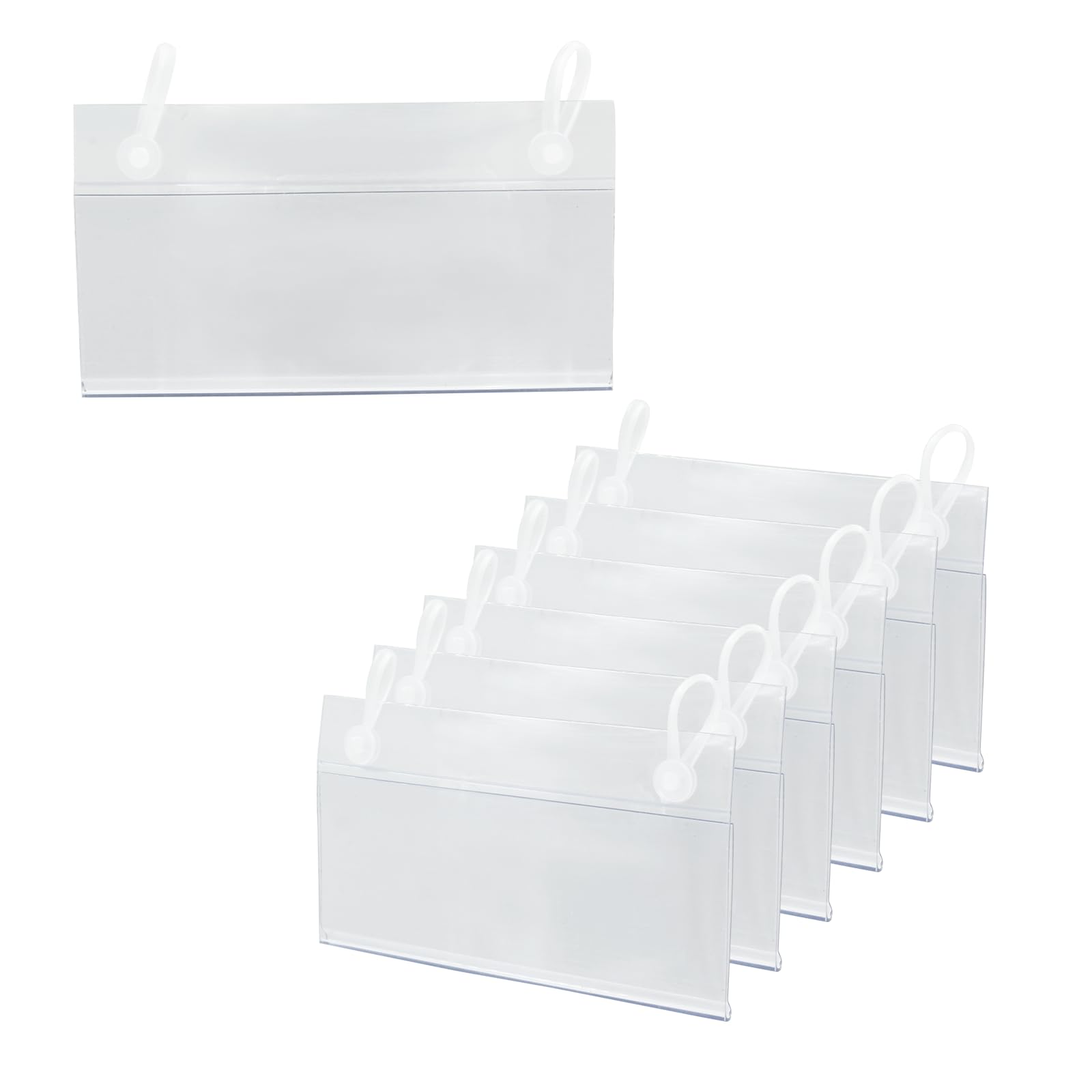 Amazon.com : Litoexpe 20 Pcs Clear Plastic Label Holders Clip On ...