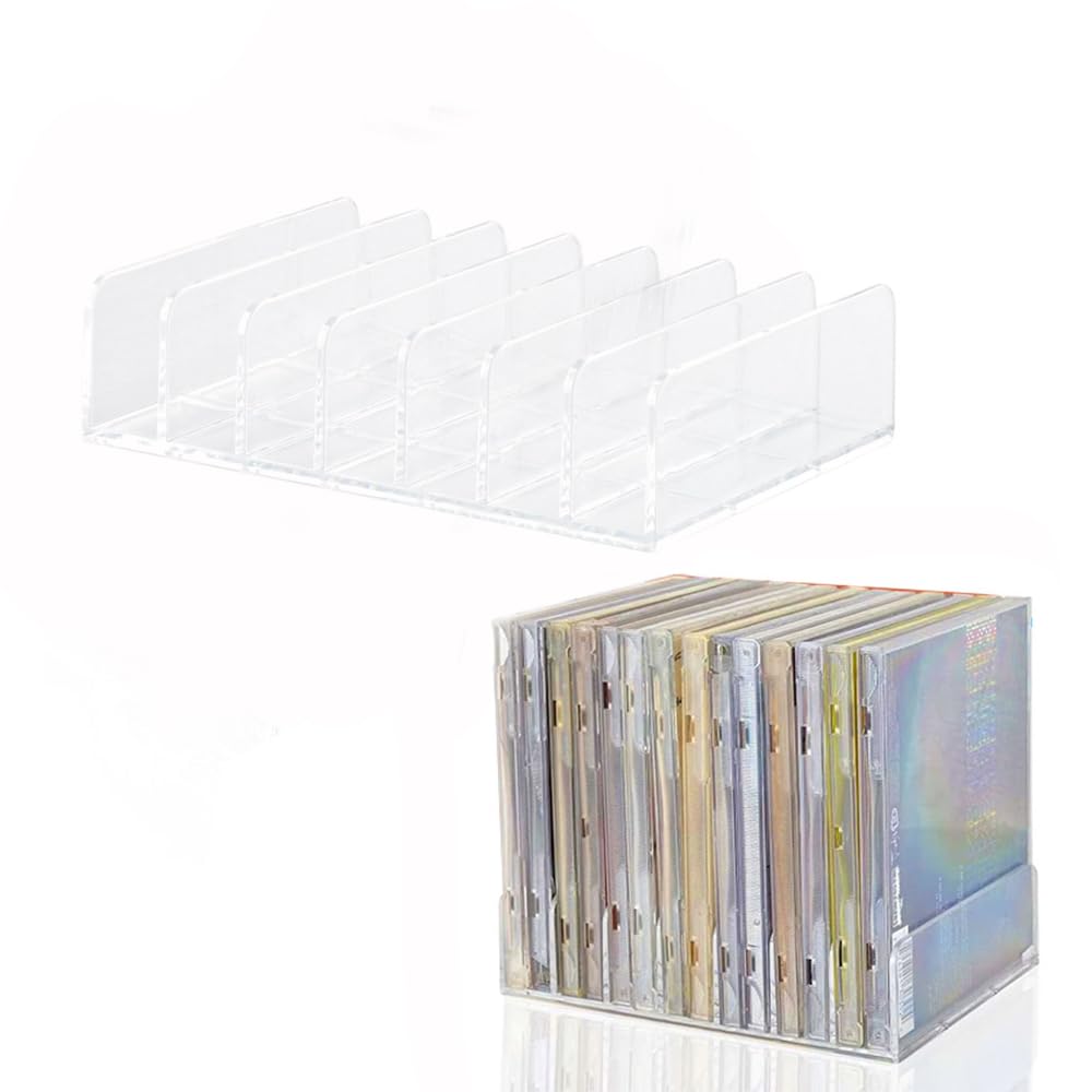 Primst Clear Acrylic CD DVD Holder, CDs Storage Box CD Display Rack CDs ...