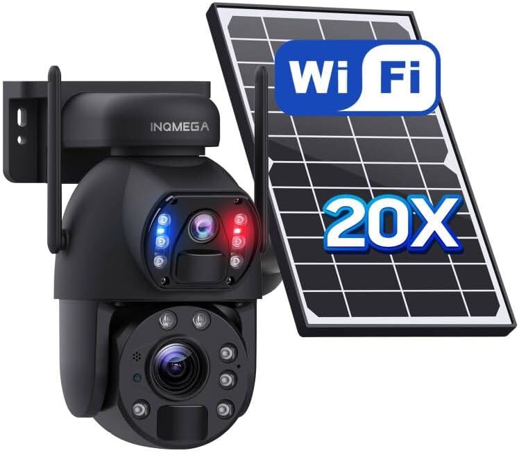 Amazon.com : INQMEGA [20X Optical Zoom] 6MP Solar Security Camera with ...