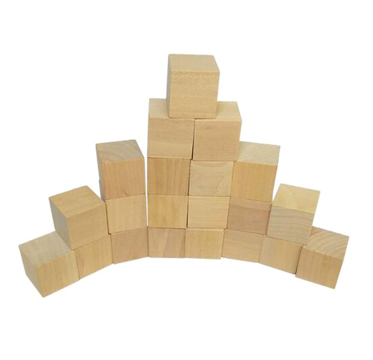 Amazon.com: 50 Pieces Blank Wooden Cubes - Wood Square Blocks ...