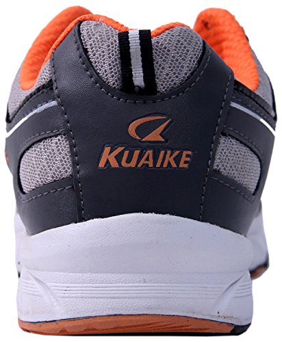 Kuaike Men's Grey & White PU Running Shoes - 11 UK : Amazon.in: Shoes ...