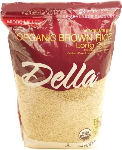 Amazon.com : Della organic brown rice, long grain, micro milled, 12-lb ...