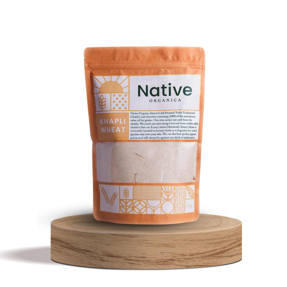 Native Organica Hand Chakki Khapli Wheat Flour (5 Kg) | Organic Atta ...