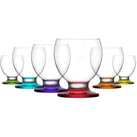 LAV Water Glasses Set of 6 - Glass Drinking Cups 9.75 oz - Drinking ...
