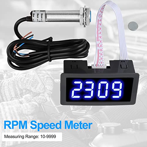Snapklik.com : EEEkit 4 Digital Blue LED Tachometer, RPM Speed Meter