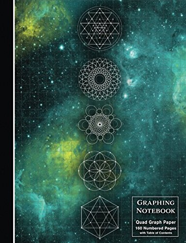 Graphing Notebook: Sacred Geometry Space Nebula Quad Rule Graph Paper ...