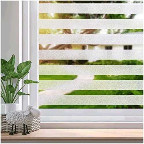 Qualsen Window Film Privacy, Frosted Window Film Stripe Window Film ...
