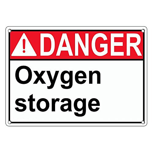 Weatherproof Plastic ANSI Danger Oxygen Storage Sign with English Text ...