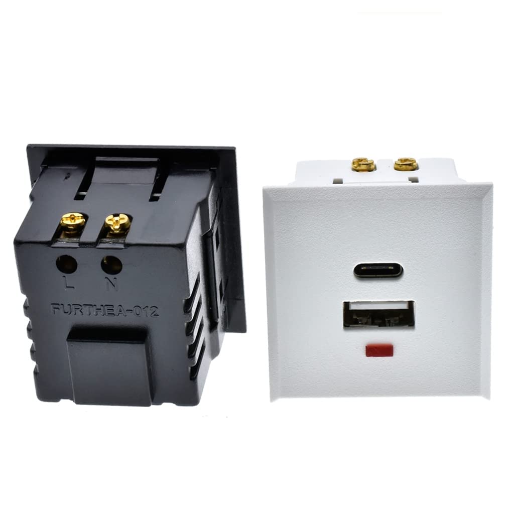 USB+Type -C AC Power Socket Embedded Desktop Receptacle DC Charging ...