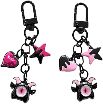 YoitS Cute Little Devil Keychain Creative Pink Heart/Star Shaped ...