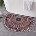 Amazon.com: Jizrecly Boho Half Circle Bath Mat, Floral Semi Circle Bath ...