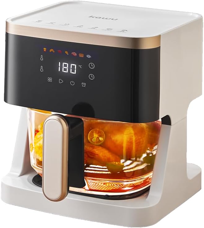 4.5-liter glass digital air fryer, 1350W, easy to use control ...