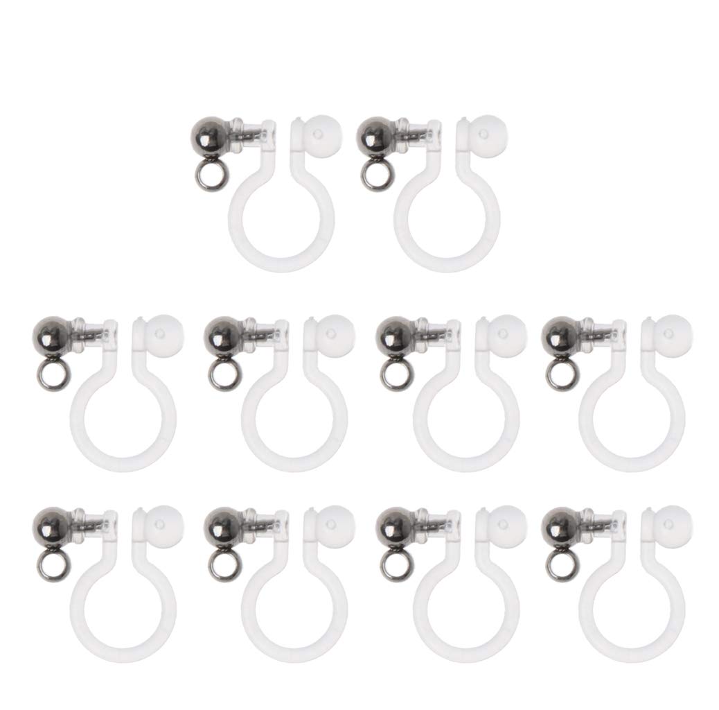Buy 10Pcs Clear U Type Resin Clip-on Earring Findings Converter ...