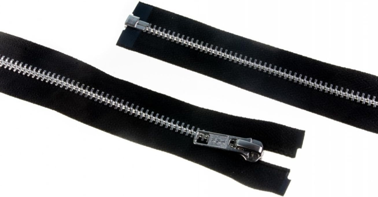 Amazon.com: 72"/ 180cm Extra Long YKK Silver Metal Open End Zips Black ...