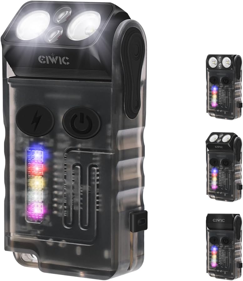 V20 Compact EDC Flashlight, Color COB Lamp, 1000LM Bright Light, with ...