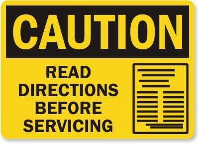 Amazon.com : Caution: Read Directions Before Servicing (with graphic ...