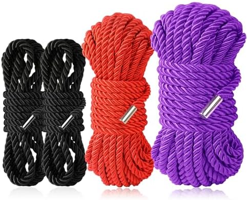 Amazon.com: KINGLAKE Soft Silk Rope,8MM Black Rope,50 Feet Skin ...