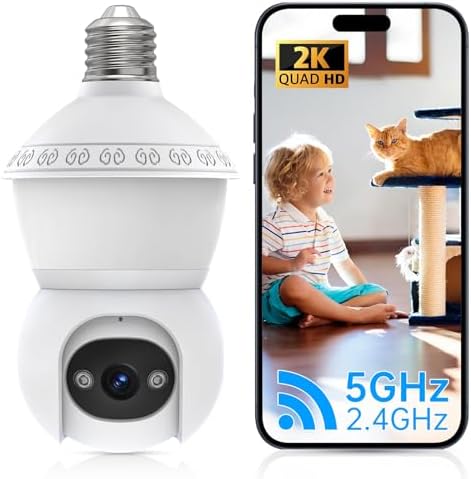 Amazon.com : ZKCAI Light Bulb Security Camera, 2.4G/5GHz WiFi Security ...