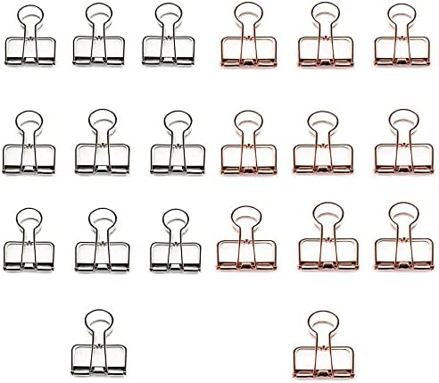 Binder Clips,Paper Clamps,20Pcs Metal Binder Clips,Metal Bulldog Binder ...