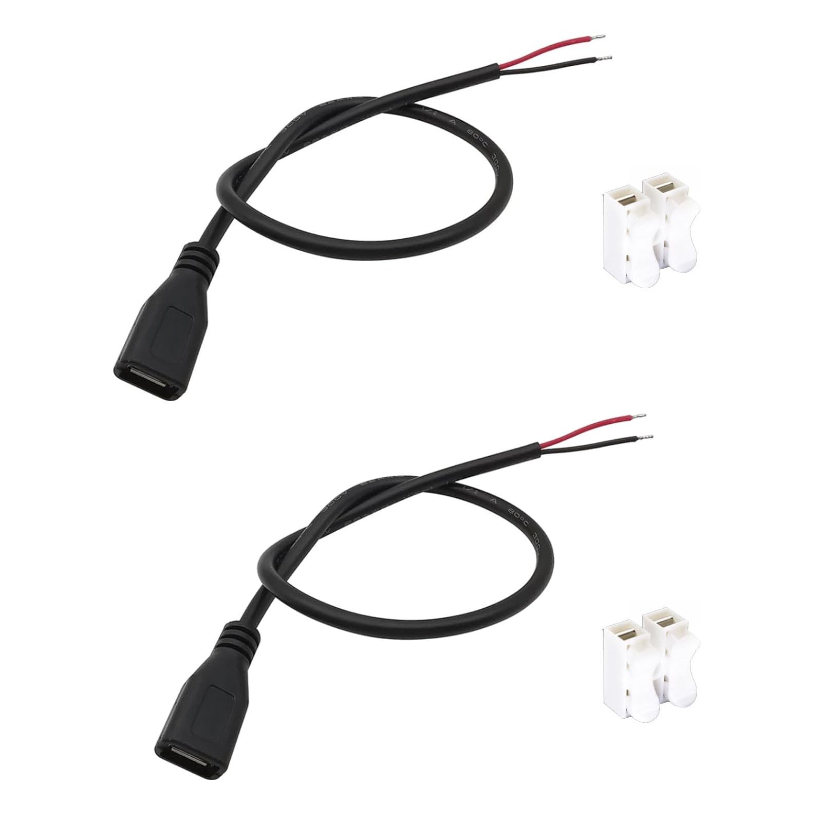 Amazon.com: ELNONE 2PCS USB Type C Female Pigtail,0.3M/1Feet 22AWG USB ...