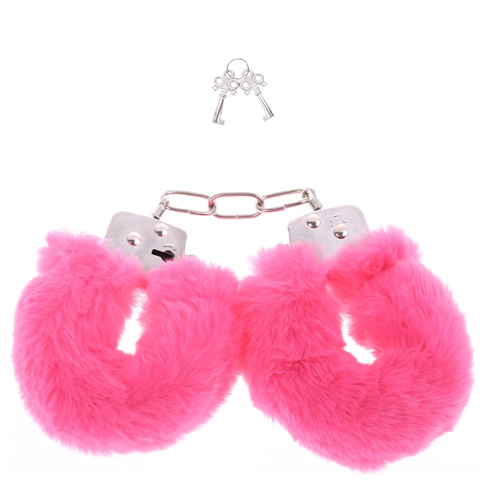 Amazon.com: LANWAN Fluffy Metal Handcuffs with 2 Keys Plush Fuzzy Hand ...