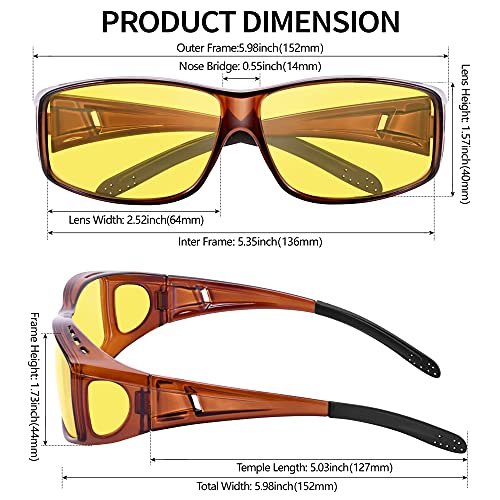 Snapklik.com : URUMQI Night Vision Driving Glasses Fit Over Glasses For ...