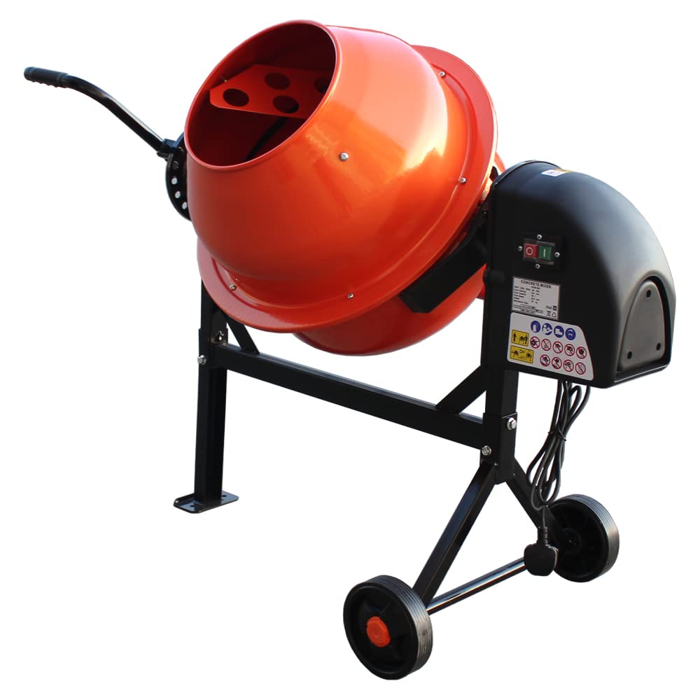 63 Litre Electric Cement Mixer 220W Mortar Concrete Mixing Machine with ...