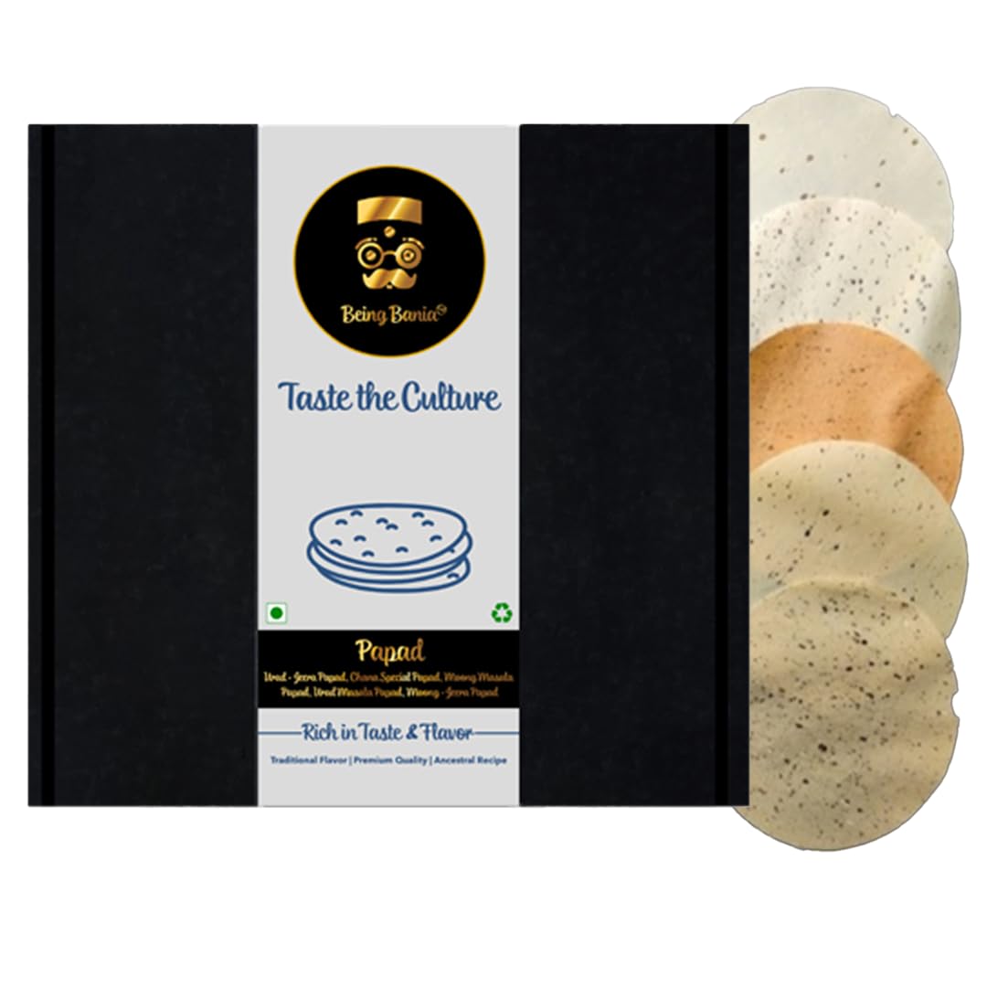 Being Bania Assorted Box Of Papad,430G | 5 Flavors In One Box | 25 ...