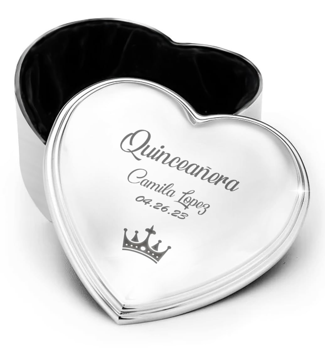Amazon.com: POEM Studio Custom Heart Keepsake Box for Quinceañera with ...